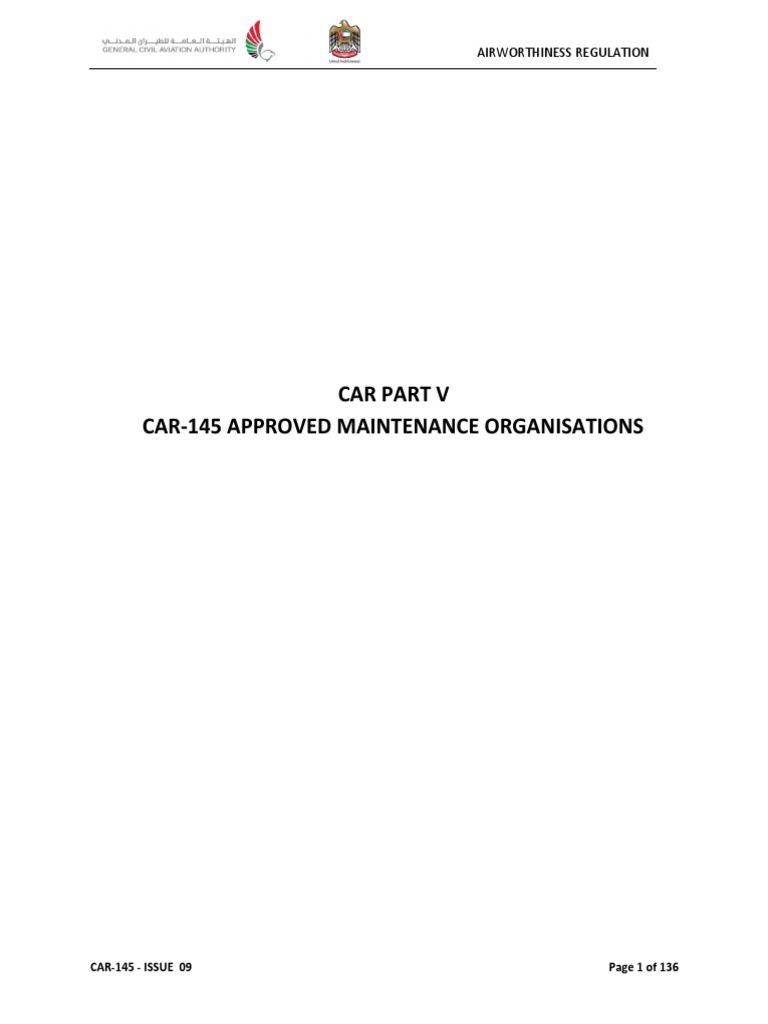 Car-145 - Approved Maintenance Organisation - Issue 09 PDF | PDF ...