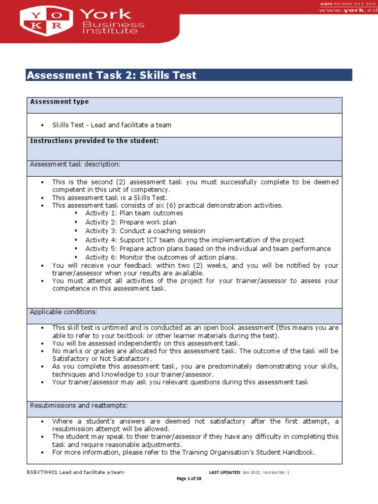 BSBXTW401 Assessment Task 2 PDF | PDF | Simulation | Performance Indicator