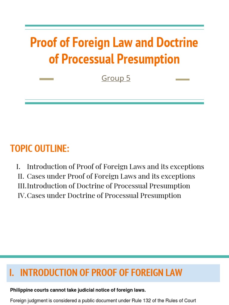 GROUP 5 - Proof-of-Foreign-Law-and-Doctrine-of-Processual-Presumption ...