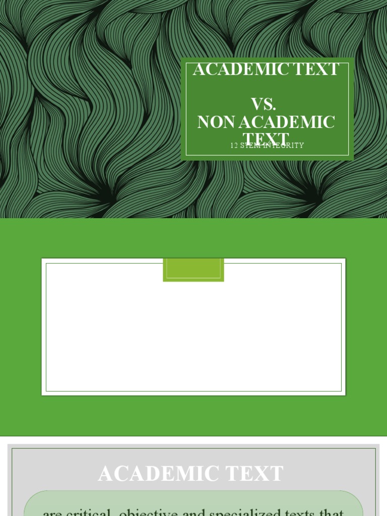 Academic Text vs. Non Academic Text | PDF
