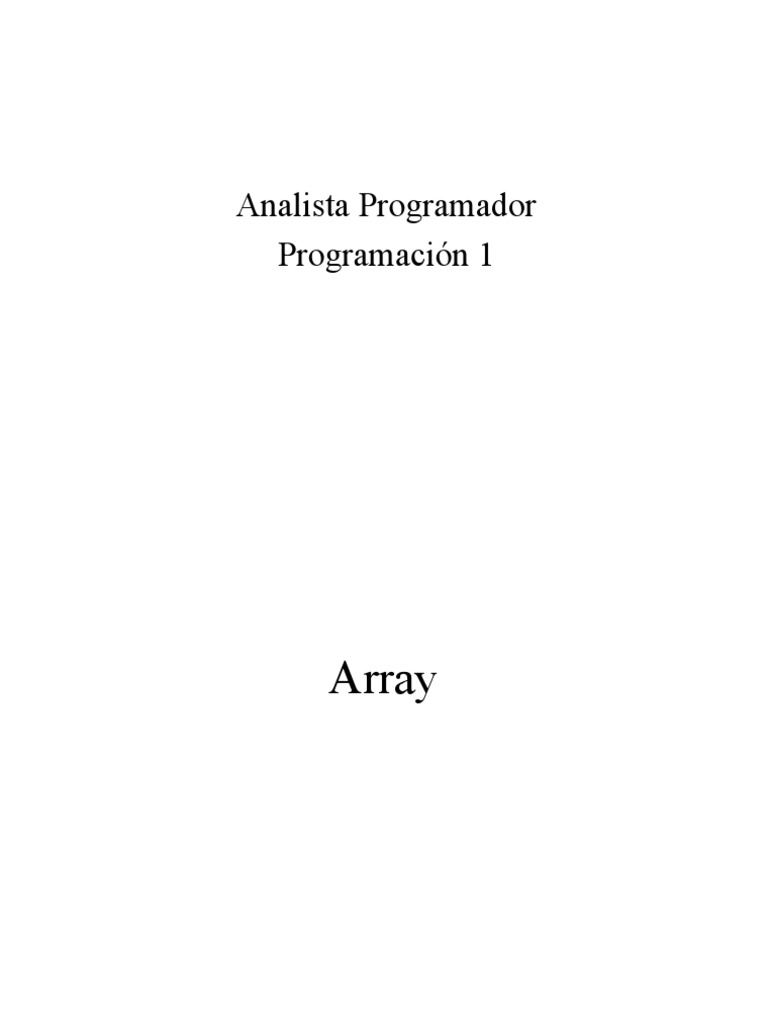 PPT5.1 - Array | PDF | Gestión de tecnología de la información | Datos