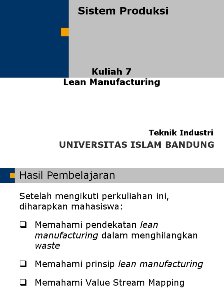Lean Manufacturing PDF | PDF