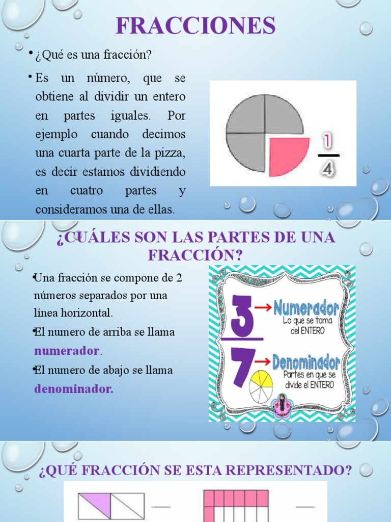 Partes y definición de fracciones | PDF | Artes del Lenguaje y ...