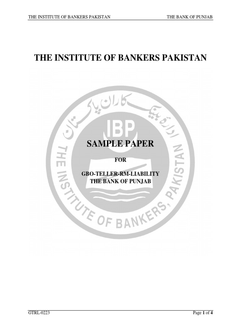 Bop-Sample-Gbo-Teller-Rm - Liability PDF | PDF | Financial Services ...