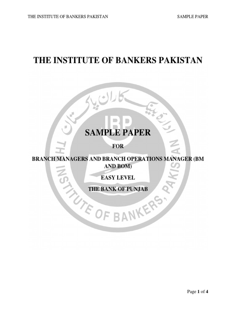 Sample-Branch Banking-Easy Level PDF | PDF | Cheque