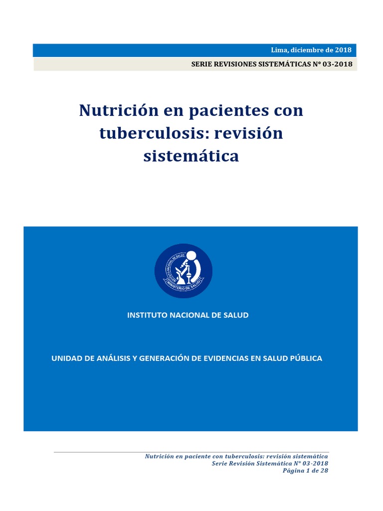 Nutrición en Pacientes Con Tuberculosis PDF | PDF | Tuberculosis ...