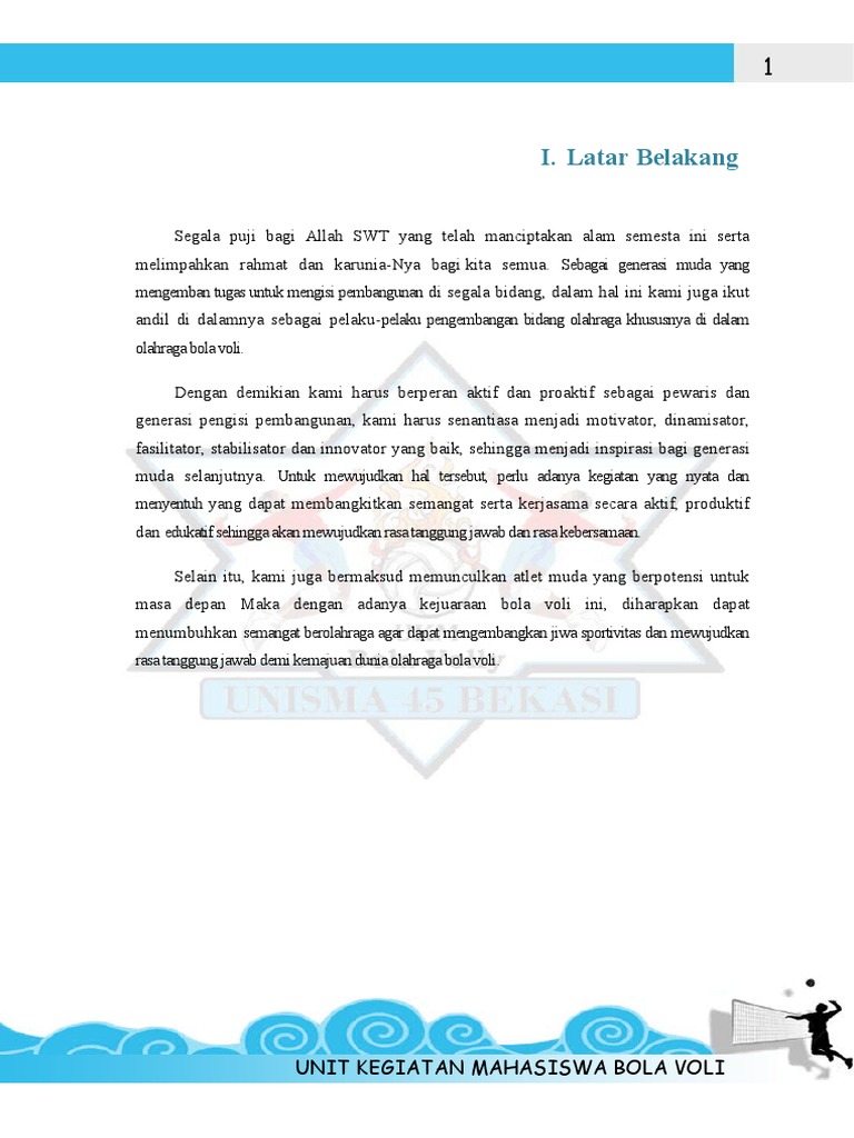 Proposal LIMA Volley Ball | PDF