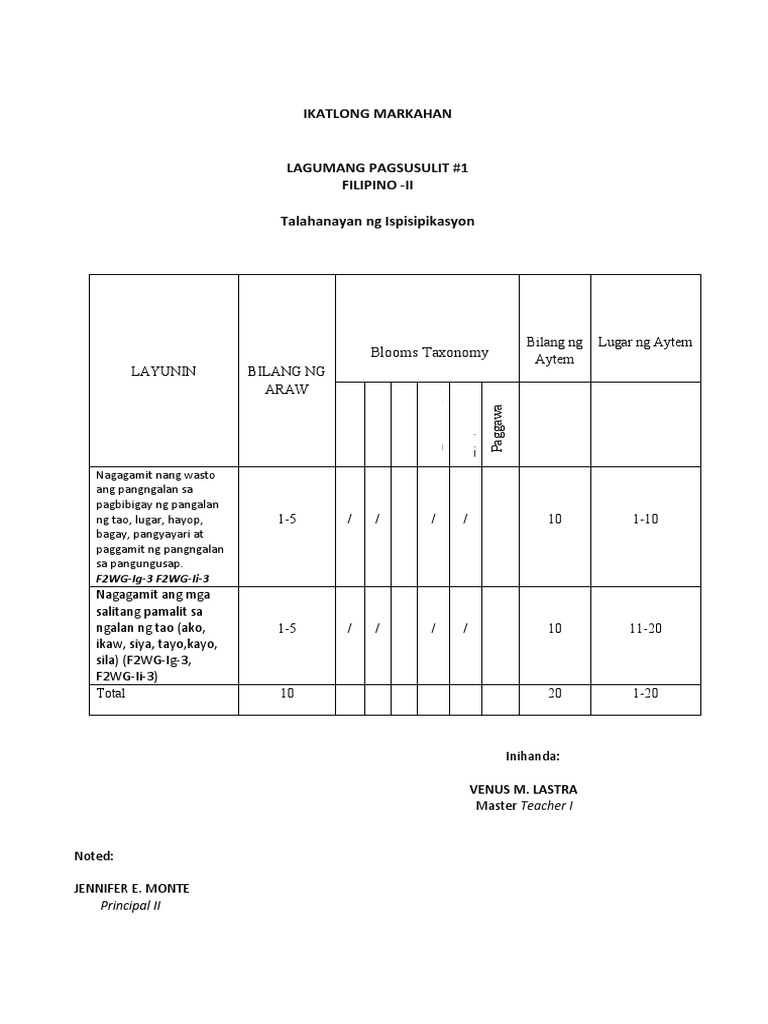 3rd Quarter Filipino | PDF