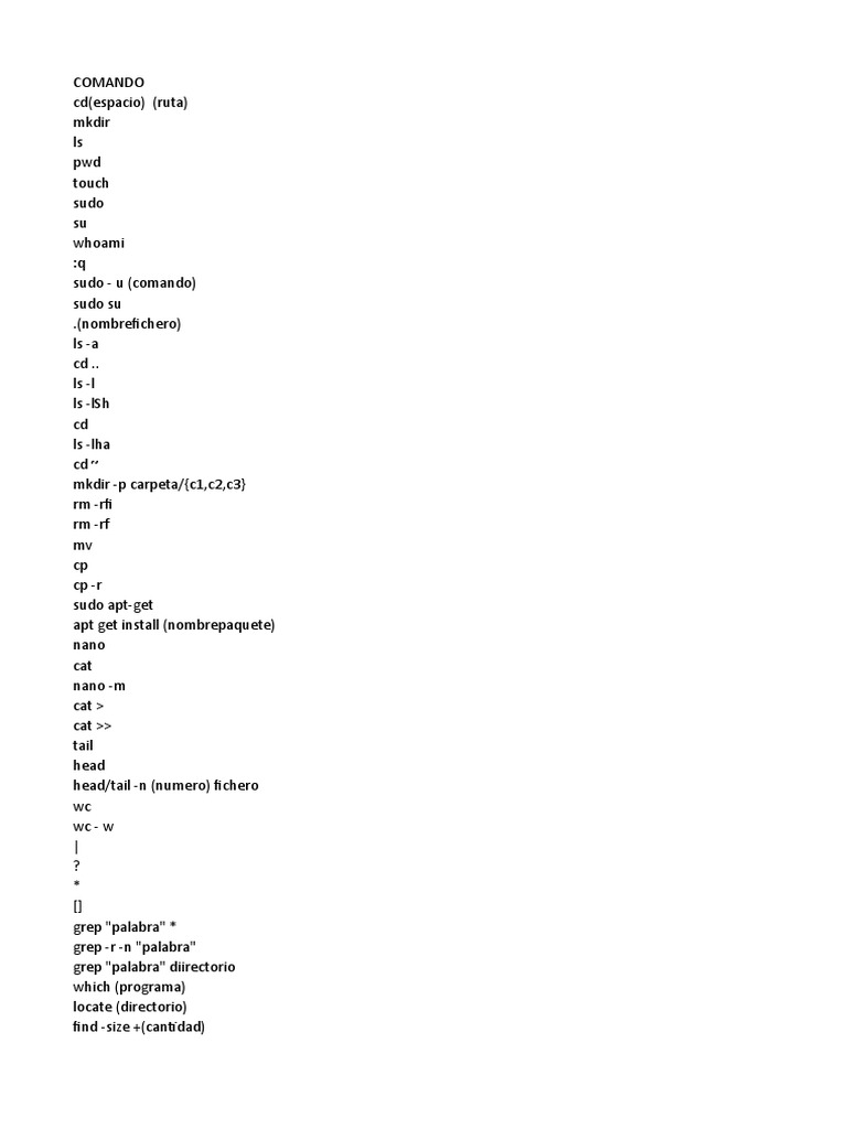 Comandos Terminal Linux | PDF | Archivo de computadora | Ingeniería ...