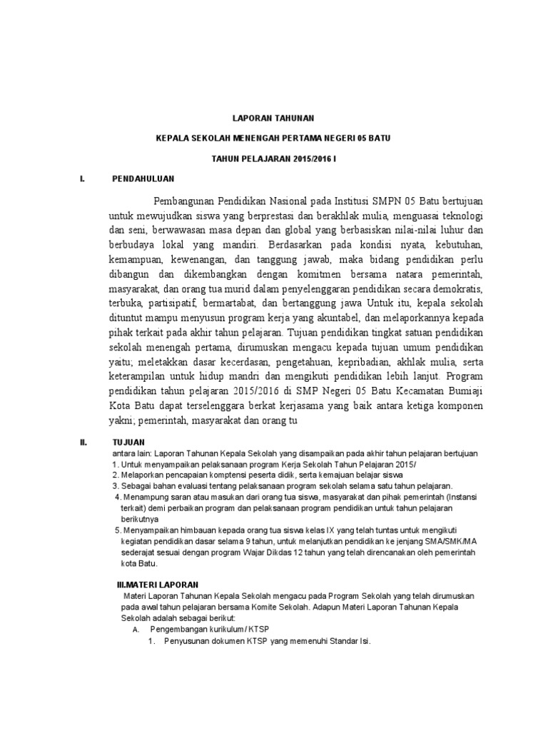 contoh LAPORAN TAHUNAN | PDF