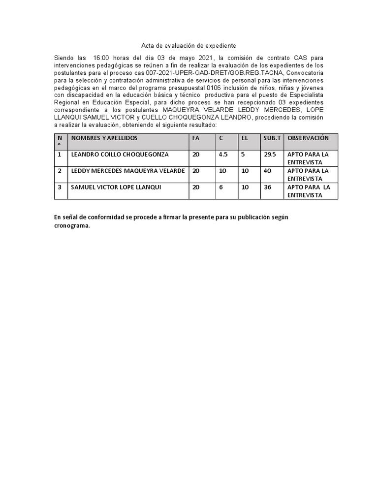 Modelo de Acta | PDF