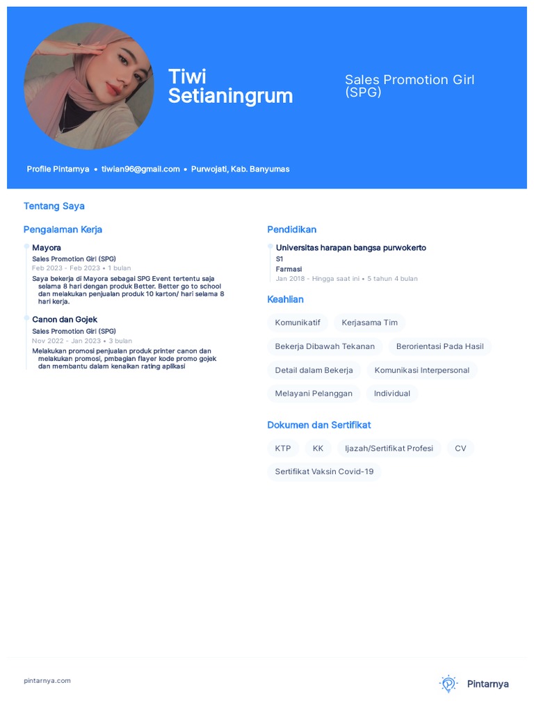 _Tiwi_Setianingrum_cv_pintar | PDF