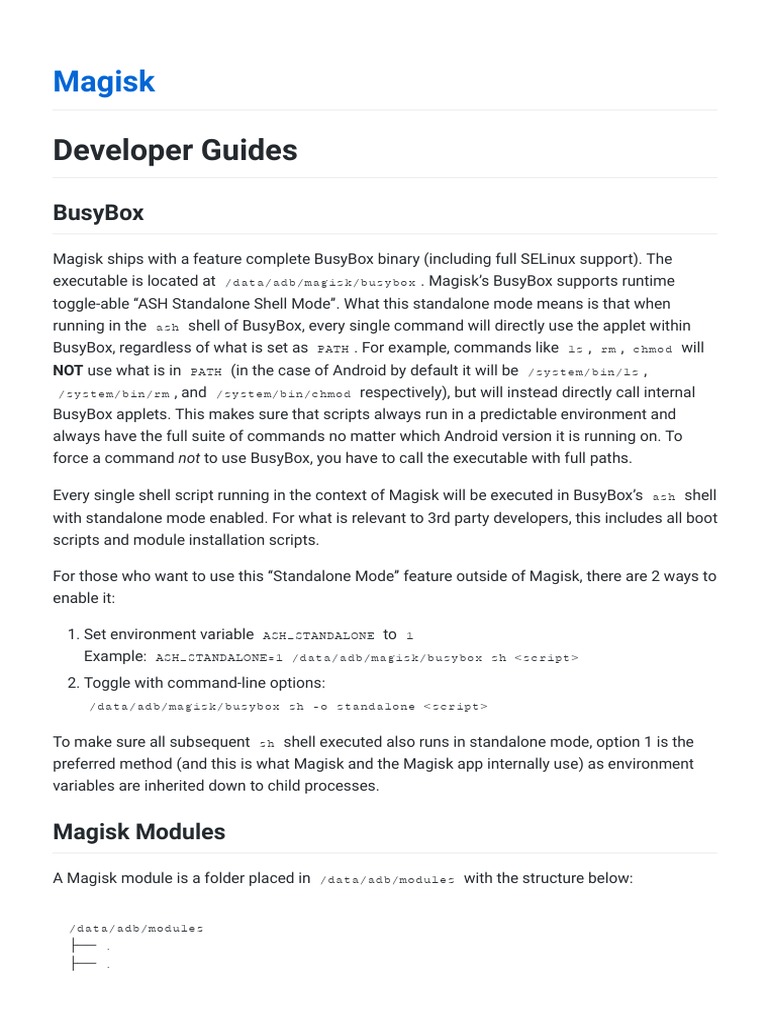 Developer Guides - Magisk | PDF | Operating System Technology | Computer Programming