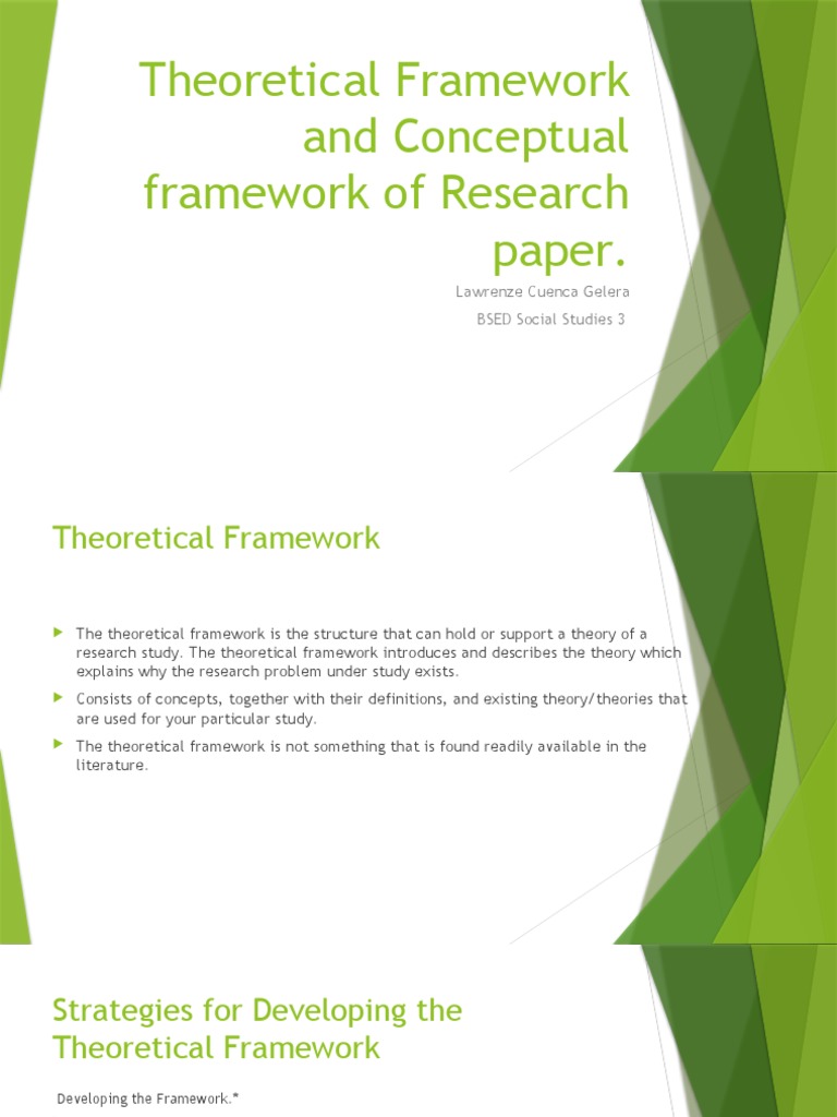 Theoretical Framework and Conceptual Framework | PDF