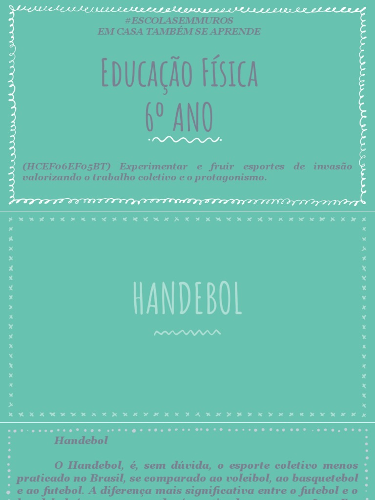 Handebol trabalho.pdf | PDF | Futebol | Esportes