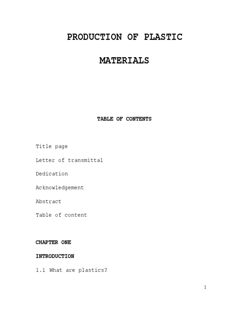 Plastic Production Insights | PDF | Thermoplastic | Plastic