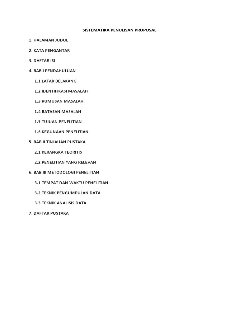 Sistematika Proposal Skripsi | PDF