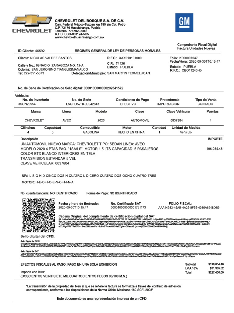 Ejemplo Chevrolet PDF | PDF