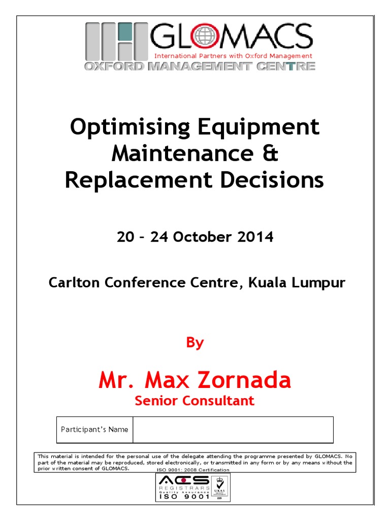 Optimizing Equipment Maintenance PDF | PDF | Reliability Engineering | Mathematical Optimization