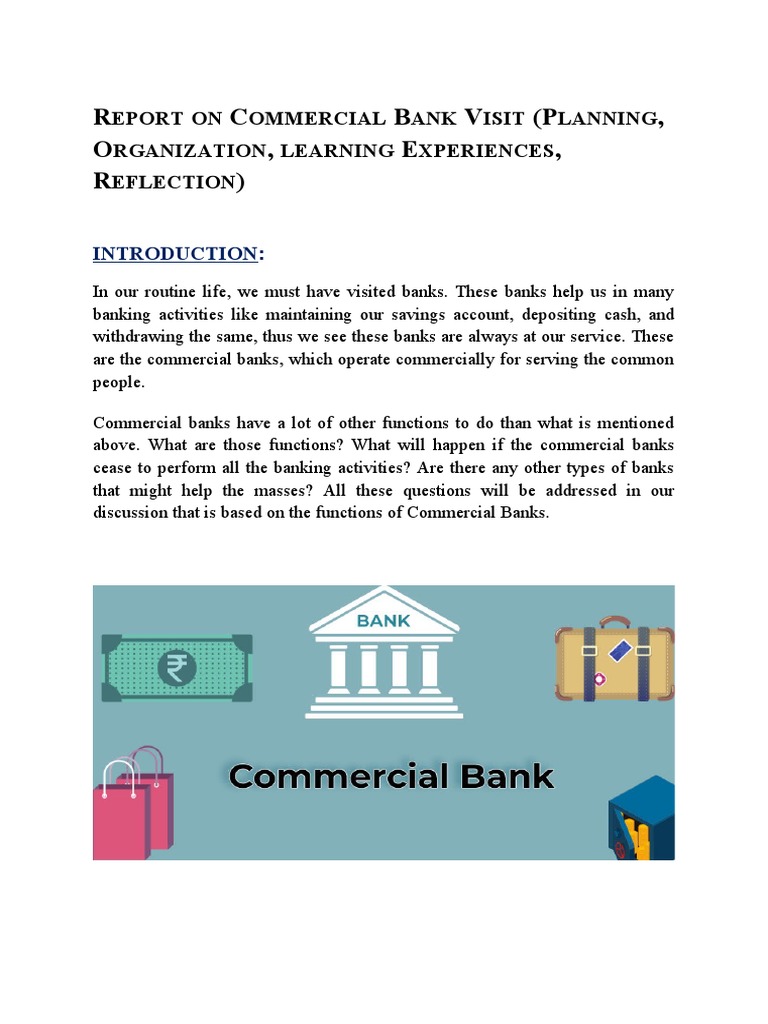 Report On Commercial Bank Visit (Planning, Organization, Learning ... Report On Commercial Bank Visit (Planning, Organization, Learning ...