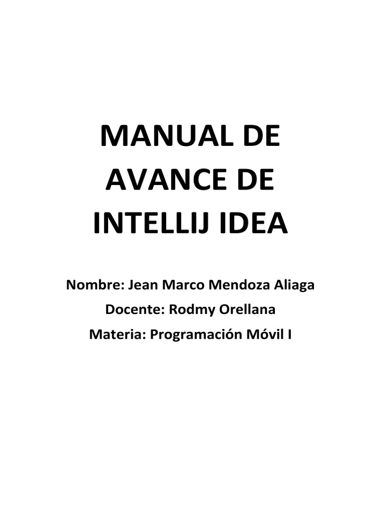 Manual de Avance de Intellij Idea PDF | PDF | Java (lenguaje de ...