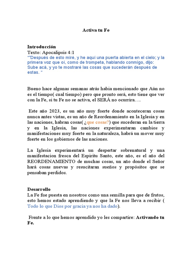 Activa tu Fe: Revelación y Acción | PDF | Jesús | Abrahán