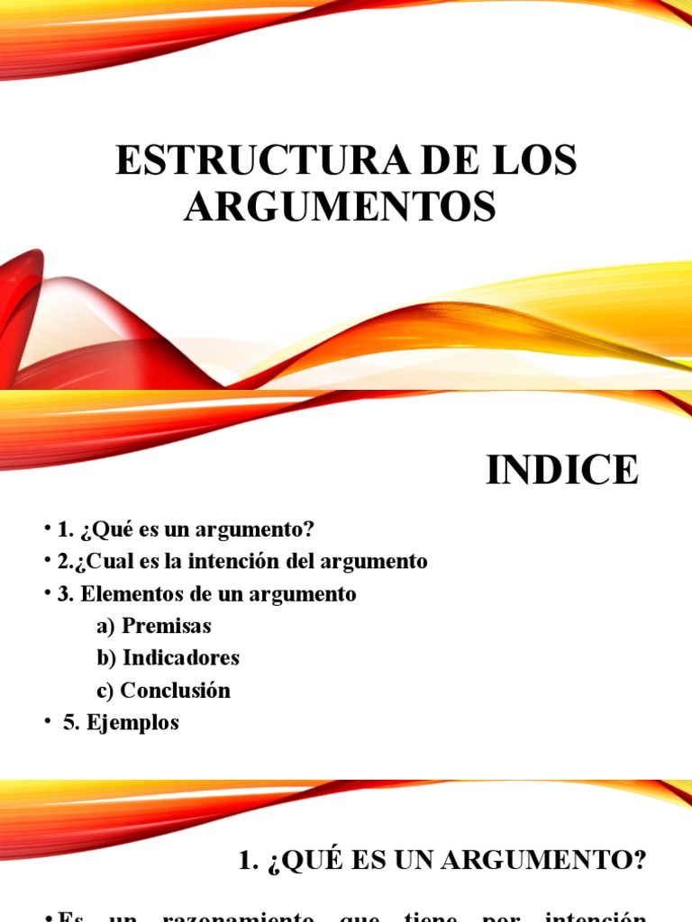Presentacion Estructura de Los Argumentos | PDF | Argumento | Inferencia