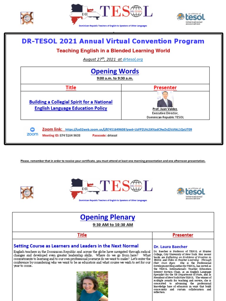 2021 DR-TESOL CONVENTION PROGRAM Finished Version | Download Free PDF ...