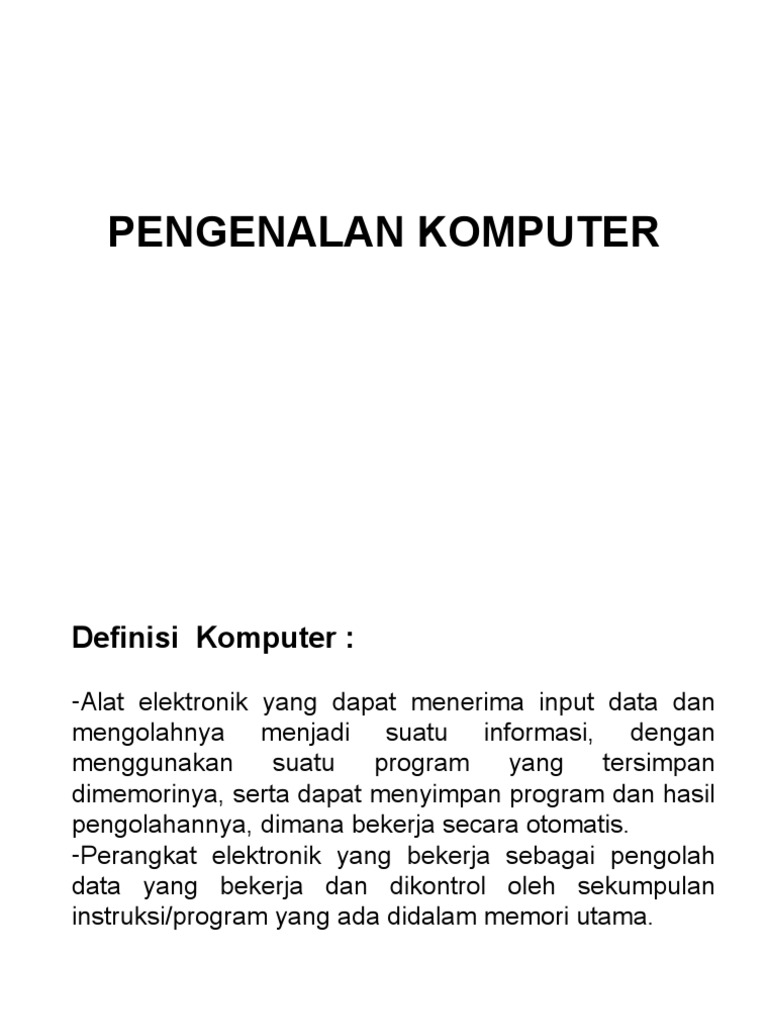 Slide Pengenalan Komputer | PDF