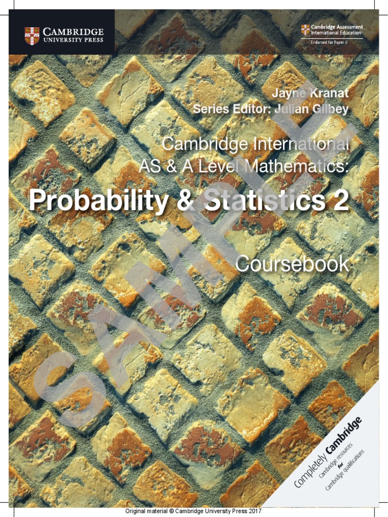 Cambridge International As A Level Mathematics Probability Statistics ... Cambridge International As A Level Mathematics Probability Statistics ...