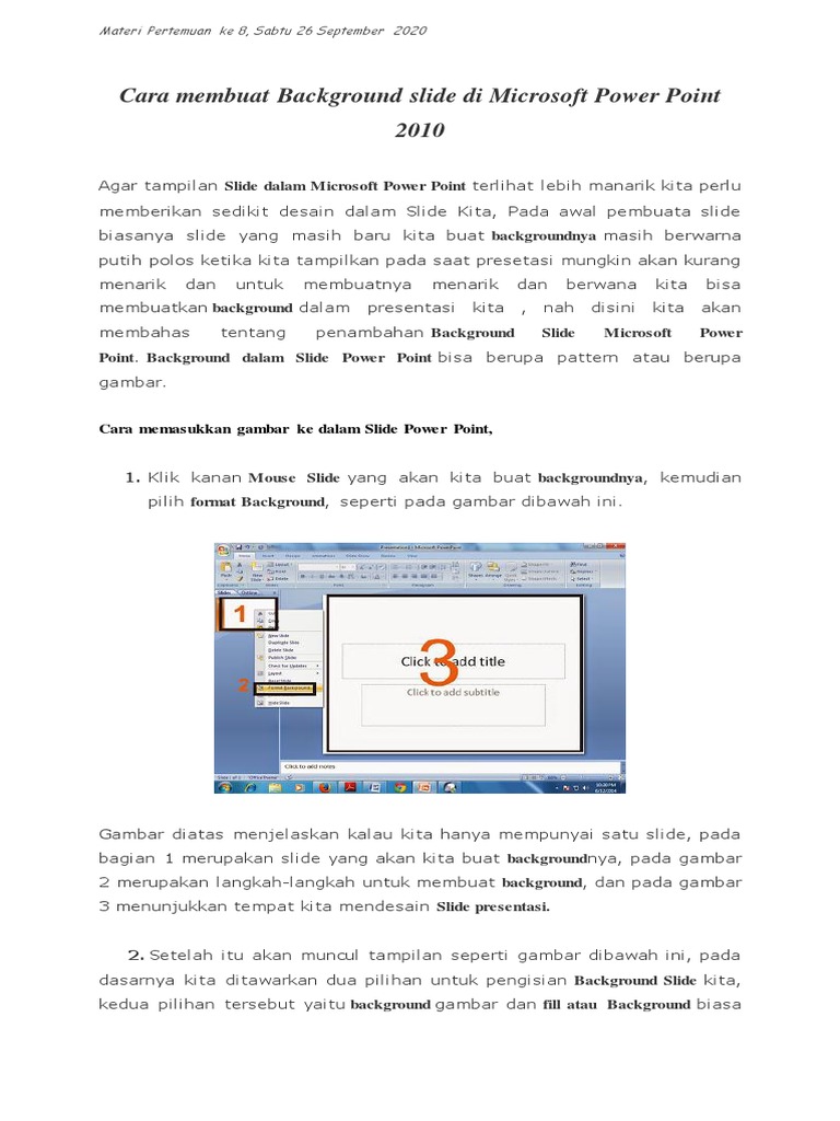 Cara Membuat Background Ms Power Point 2010 PDF | PDF