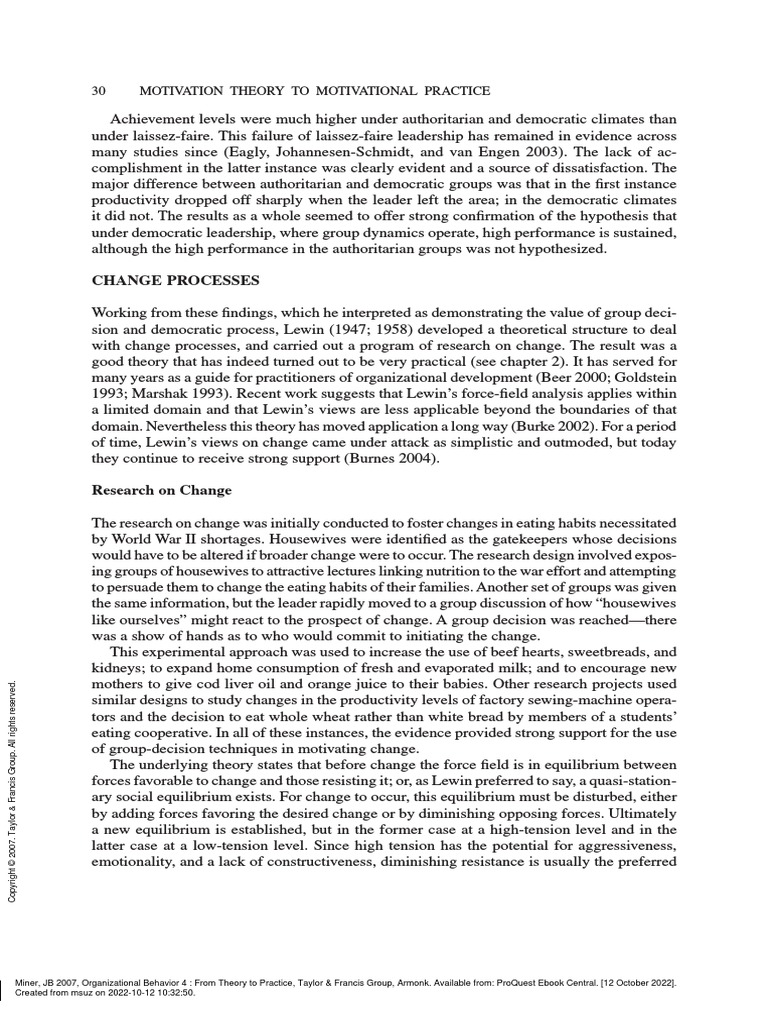 Organizational Behavior 4 From Theory To Practice - (PART II FROM MOTIVATION THEORY TO ...
