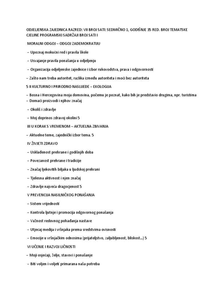 Odjeljenska Zajednica Razred | PDF