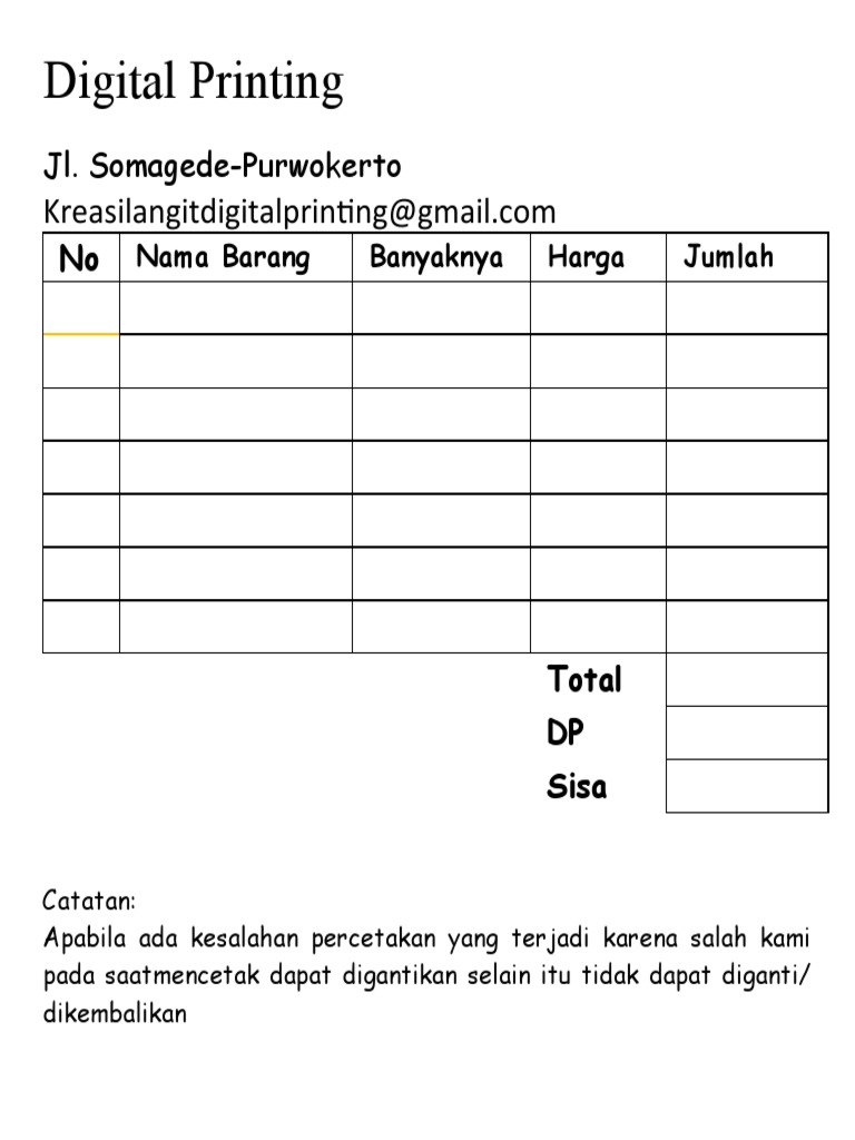 Nota Pembayaran | PDF