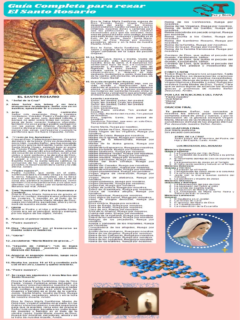 Guía Completa Rezo Del Santo Rosario | PDF