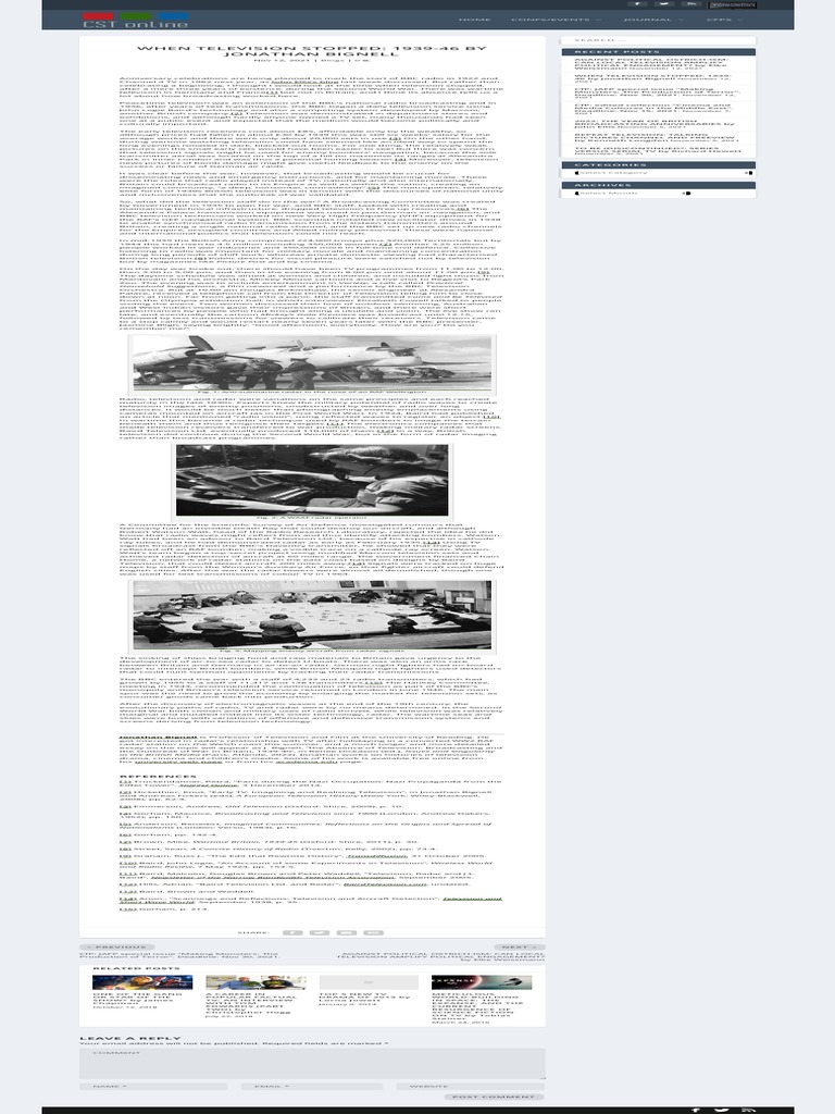 The Halt of British Television in WWII | PDF | Radar | Radio