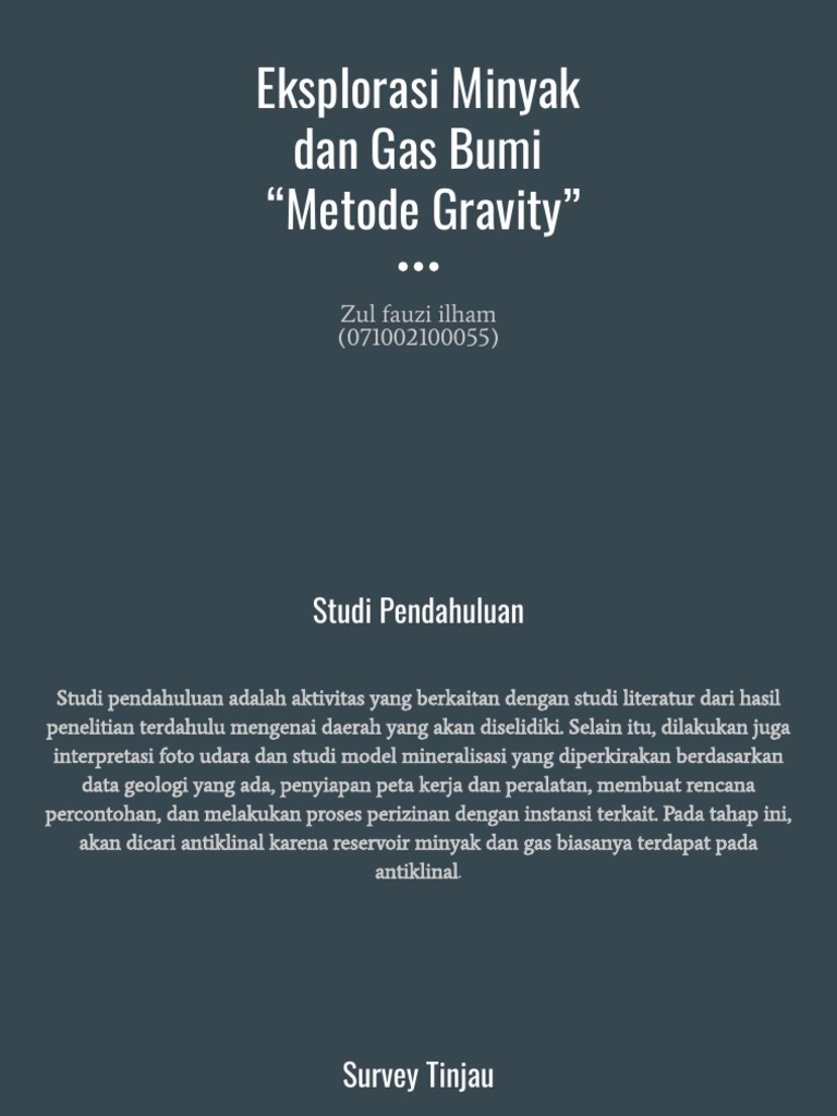 Eksplorasi Minyak Dan Gas Bumi "Metode Gravity" PDF | PDF