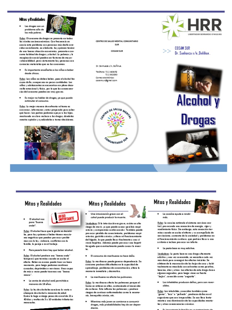 Triptico Alcohol y Drogas | PDF | Drogas | Cannabis (Droga)