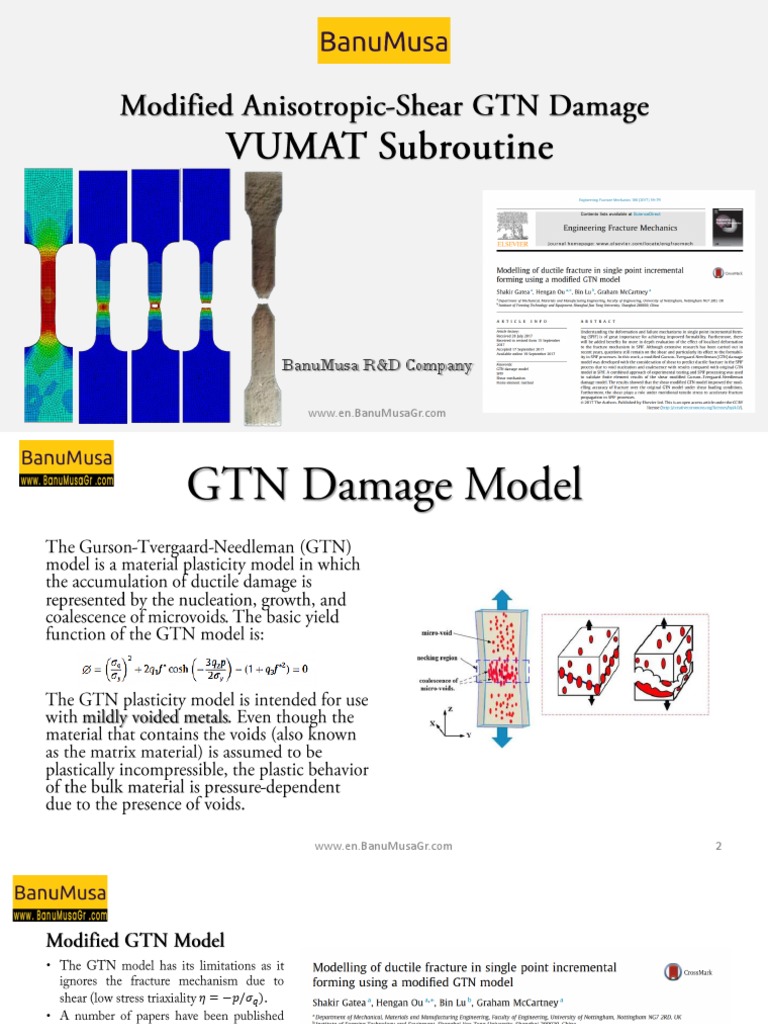 Modified GTN Model VUMAT by BanuMusa | PDF | Applied And ...