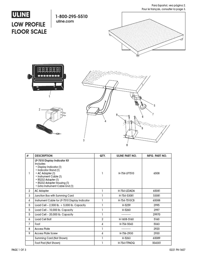 Báscula de Piso de Perfil Bajo Uline | PDF | Bienes manufacturados ...