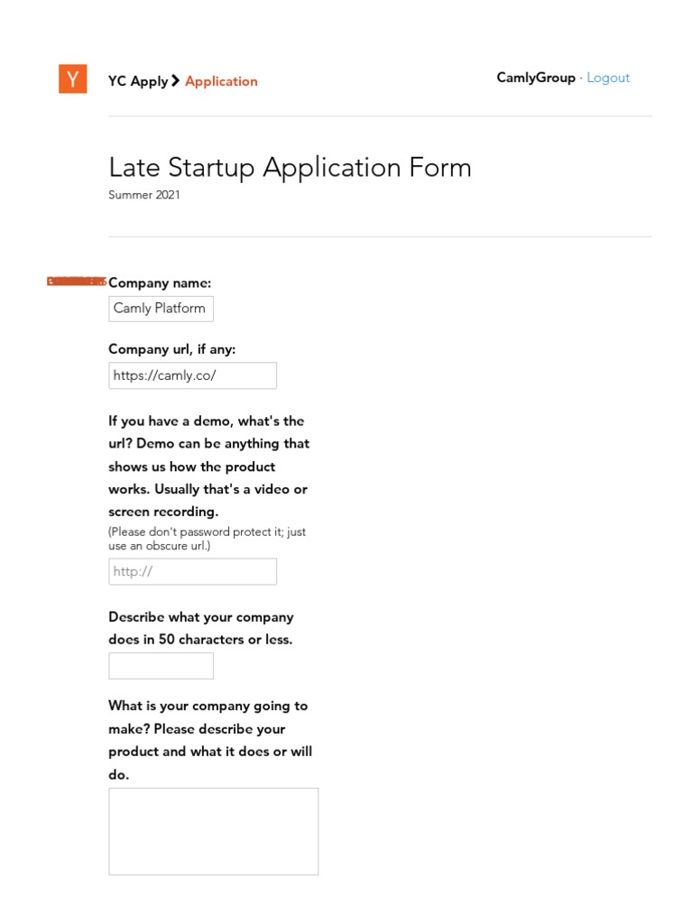 Apply To Y Combinator Pdf Pdf Cyberspace Computing