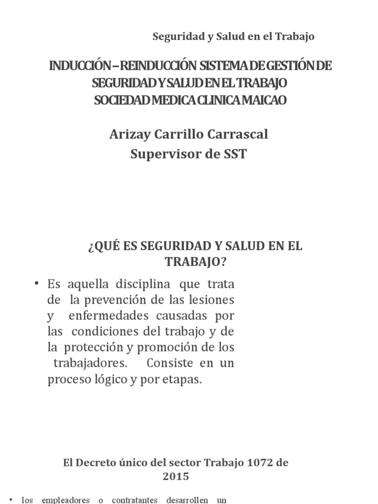 Induccion-Reinduccion-SG-SST Clinica Maicao 3 | PDF | Vapor | Gases