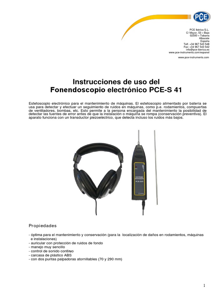 Manual Fonendoscopio Pce S 41 v1 | PDF | Reciclaje | Bienes manufacturados