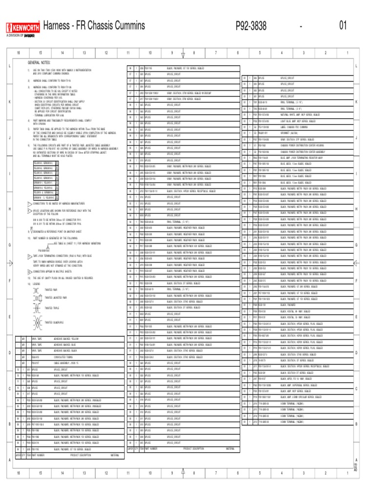 p92-3838 Harness - Front Chassis Cummins | PDF | Electrical Connector | Components