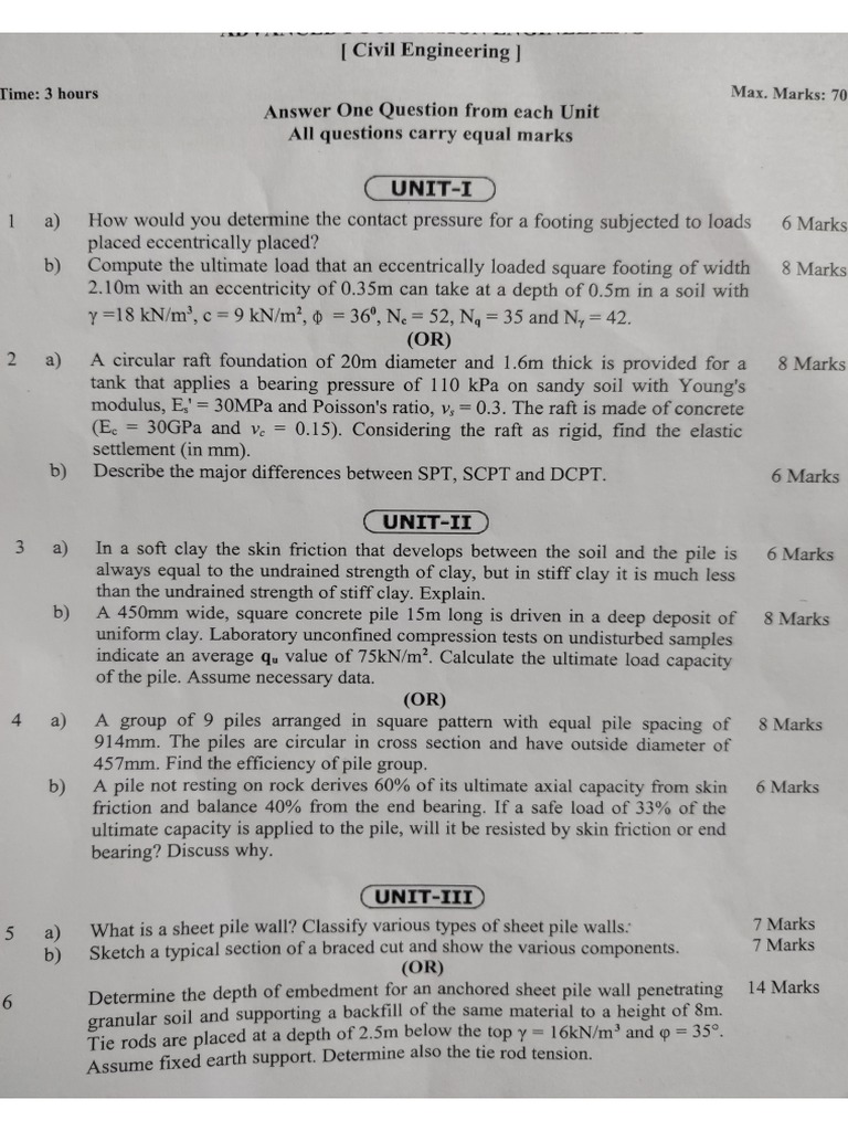 Advanced Foundation Question Paper. | PDF