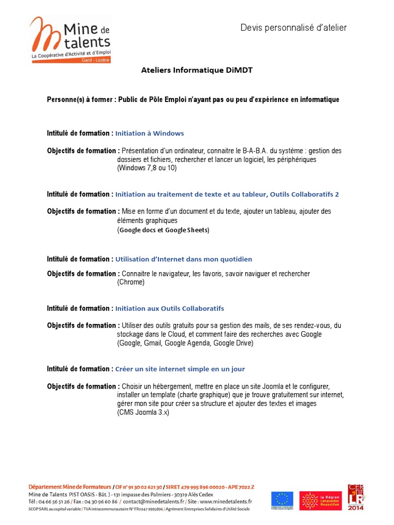Ateliers Informatique DiMDT | PDF | Informatique | Microsoft Windows