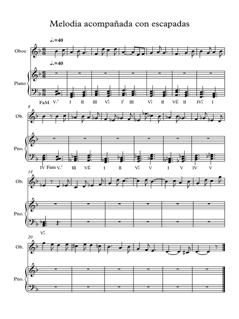 Melodia Acompañada Con Escapadas - Partitura Completa | PDF