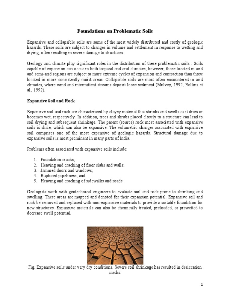 Expansive and Collapsible Soils | PDF | Deep Foundation | Clay