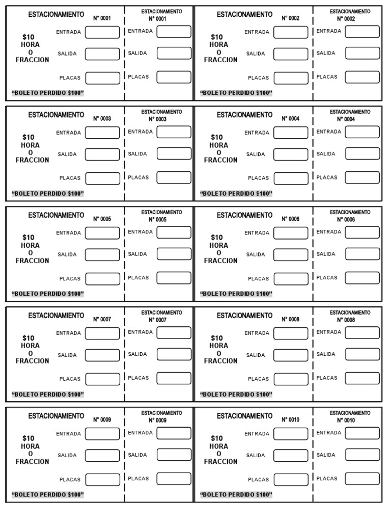 Boleto Estacionamiento | PDF