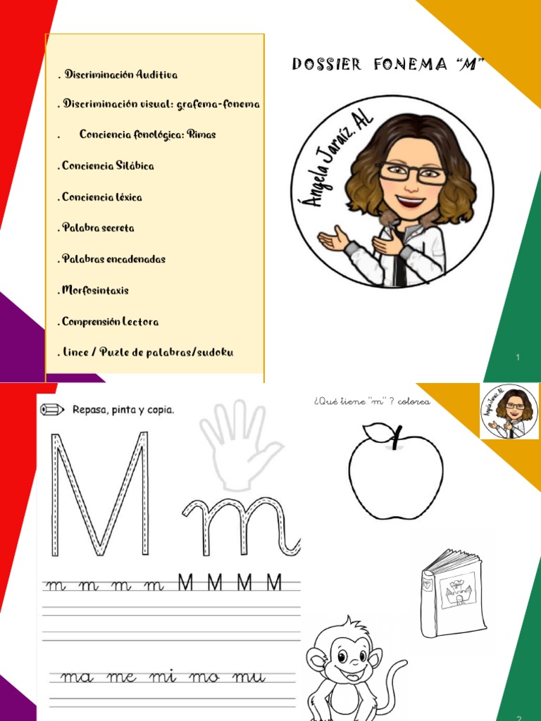Actividades sobre el fonema "m" | PDF | Sílaba | Comunicación oral
